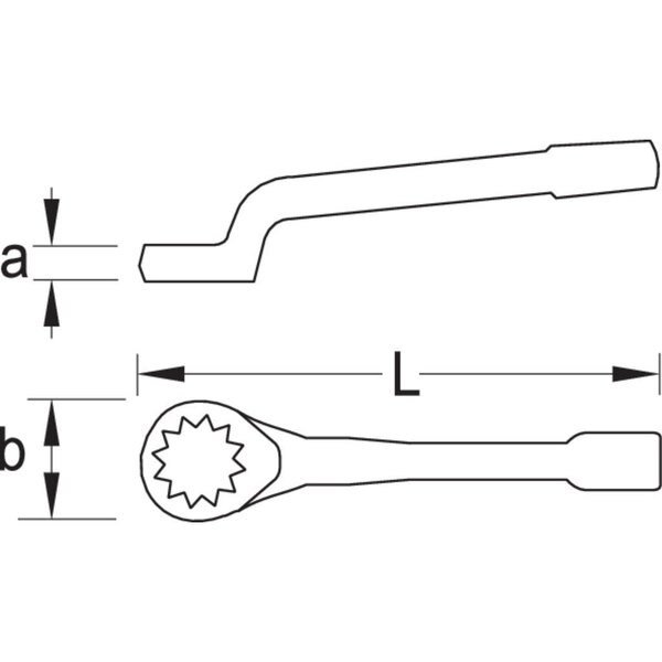 Ring Slogging Wrench, Deep Offset 70mm, Gedore, Mfr#: 306 G 70 – EnjoyTool