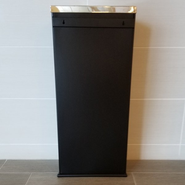 9 gal Half-Round Trash Can, Silver, Stainless Steel, Hls Commercial ...