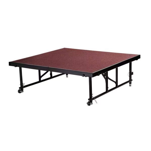 Stage Platform, 4 Ft. x 4 Ft. x 16″-24″ Adjustable Height, Red Carpet ...