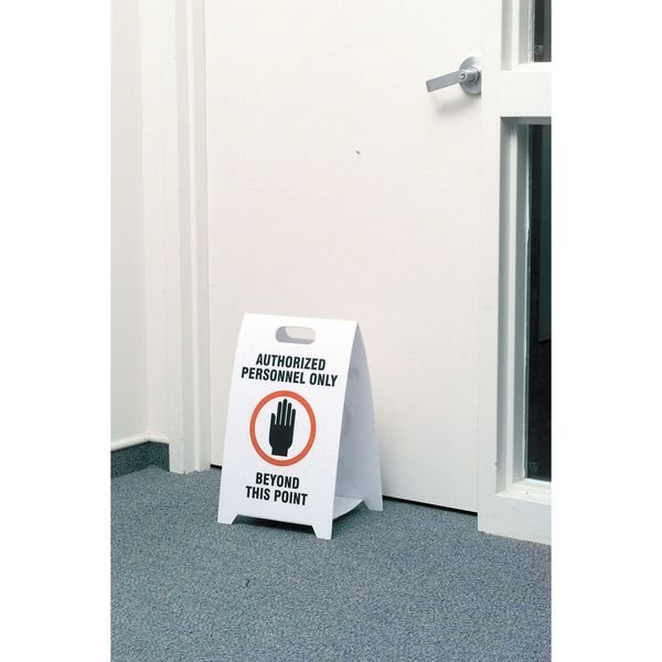 Floor Safety Sign, 20 in H, 12 in W, Corrugated Plastic, Triangle ...