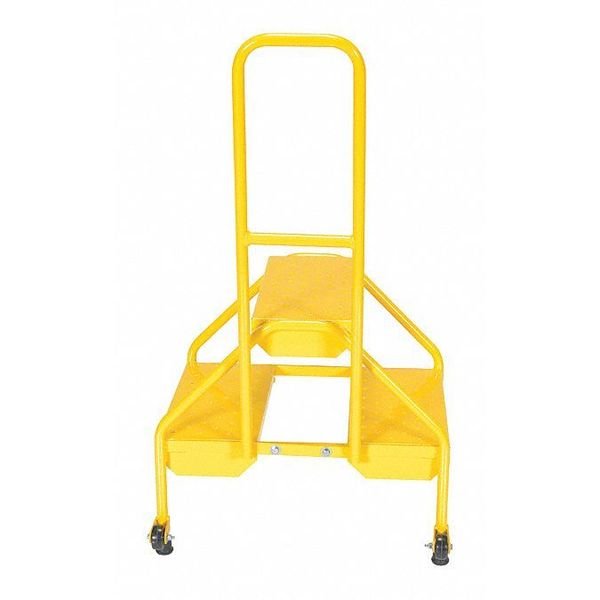 18.5 H Steel Commercial Spring Loaded Rolling Ladder, 2 Steps, Vestil ...