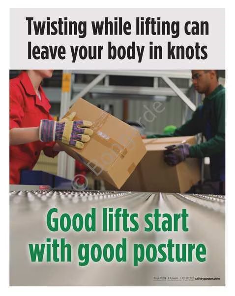 Safety Poster, Twisting While Lifting, ENG, Safetyposter.Com, Mfr ...