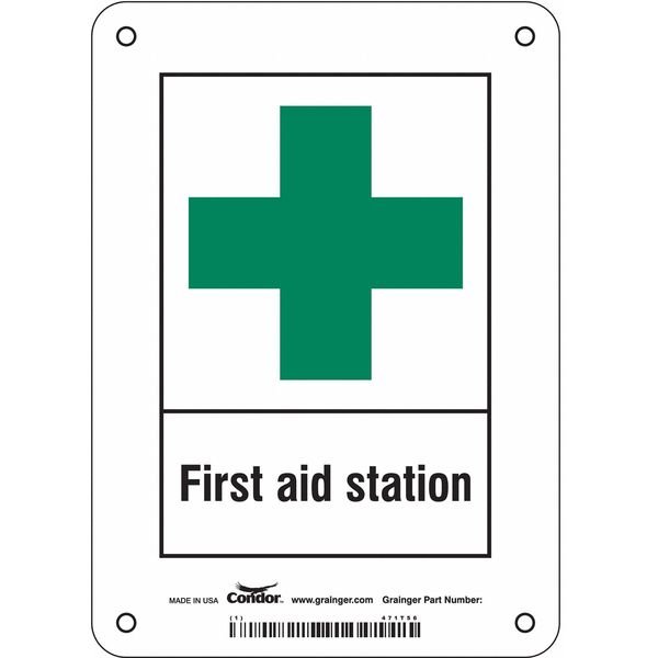 First Aid Sign, 7 in Height, 5 in Width, Aluminum, Vertical Rectangle ...